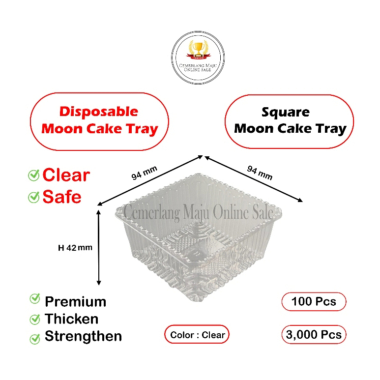 Disposable 3.7'x3.7" Square Tray/Mooncake Tray/Single use Tray/Cake ...