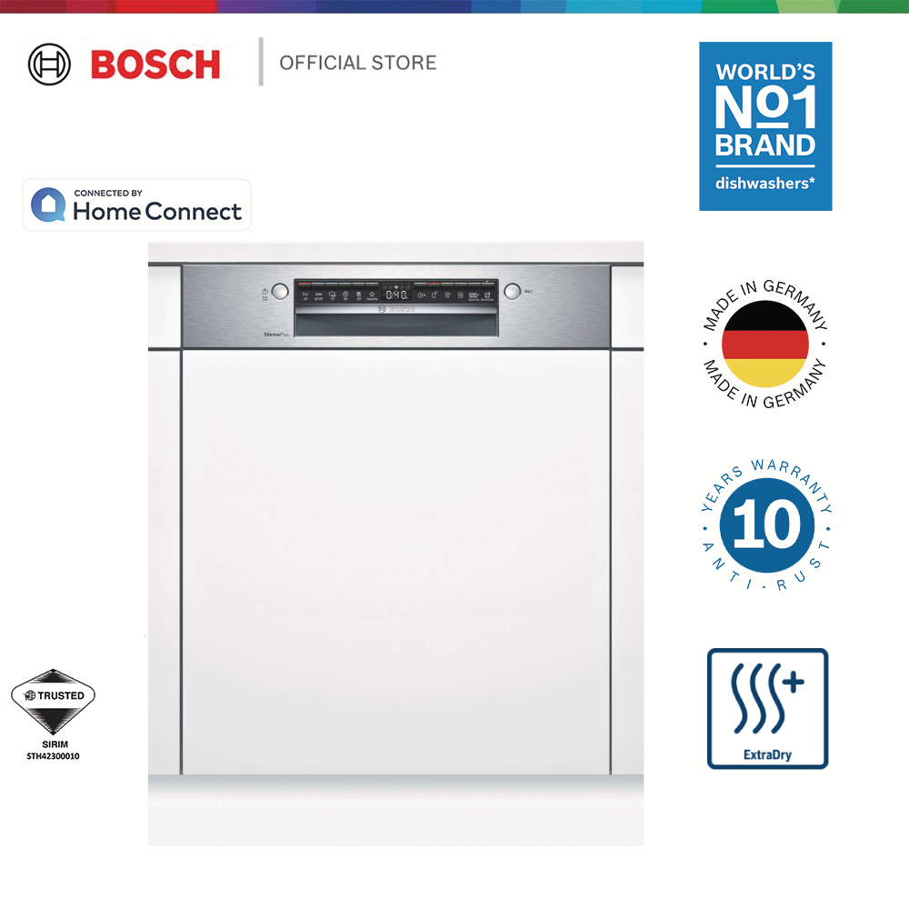 Bosch Series 4, Semi-integrated Built in Dishwasher, HomeConnect ...
