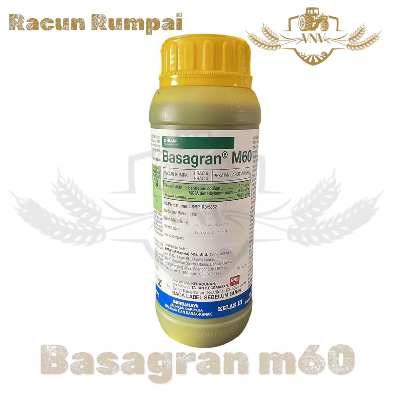 BASAGRAN M60 1Liter Racun rumput dalam padi/Herbicide/bentazone sodium ...