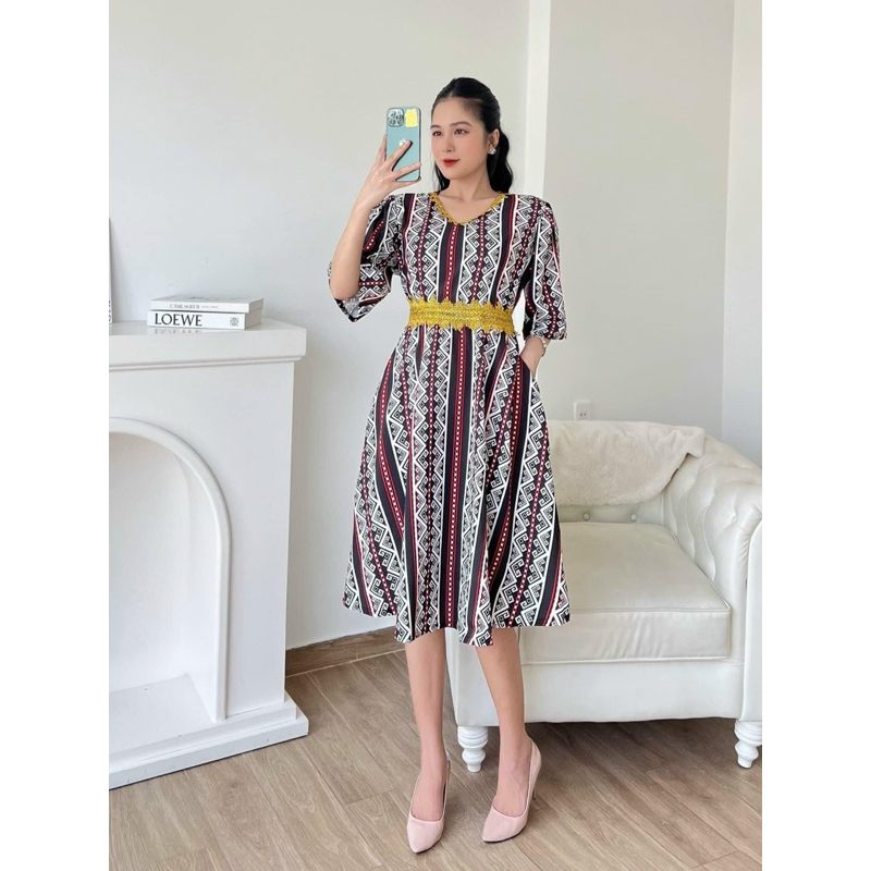 Borneo Dress Corak Sabah Modern (Midi) | Shopee Malaysia