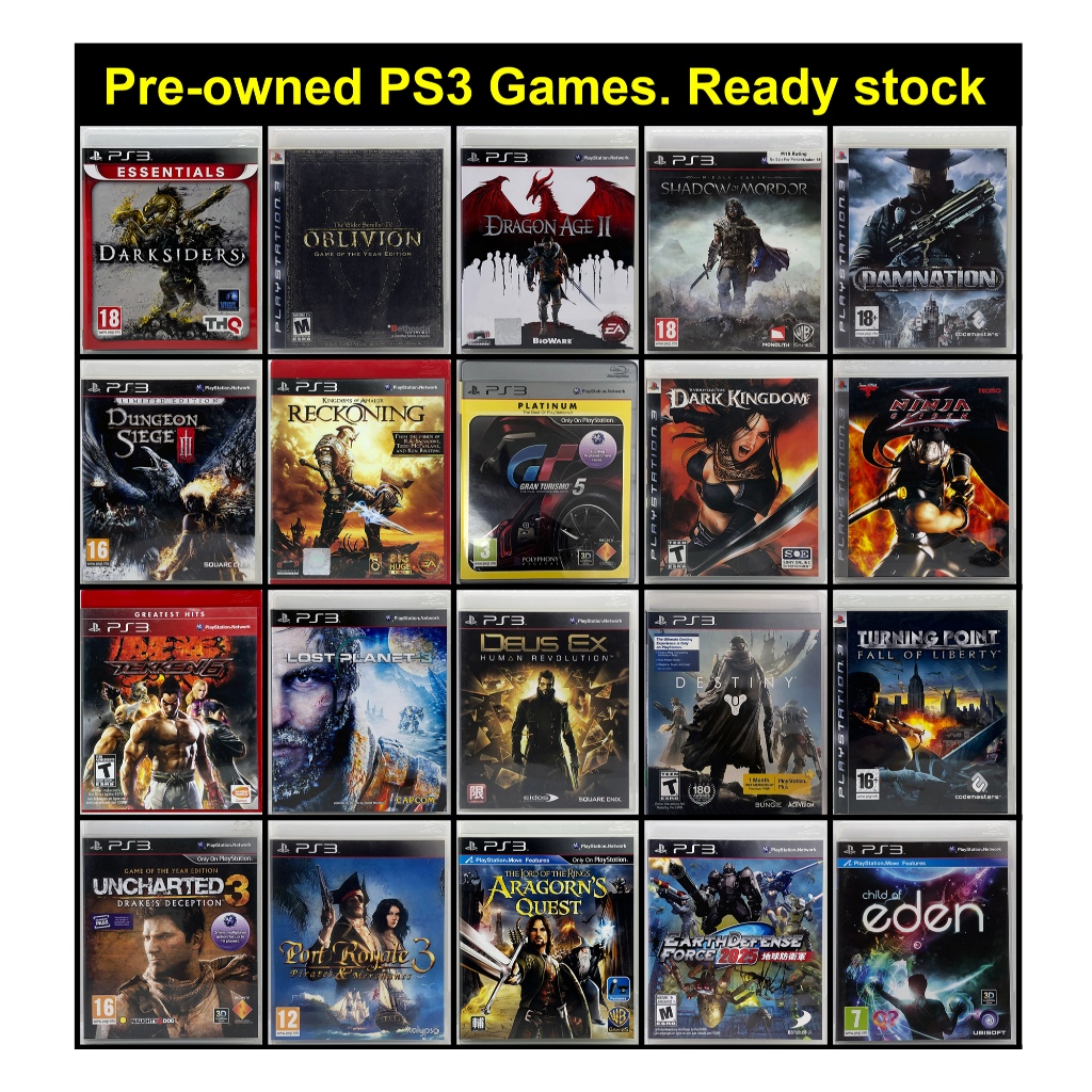 Original PS3 Pre Owned Used Dragon Age Darksiders Gundam Deus Ex RPG ...