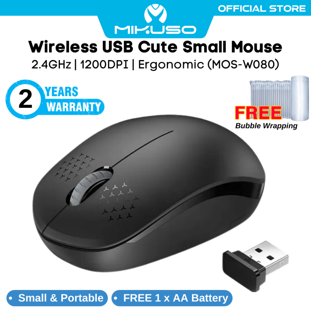 MIKUSO MOS-W080 Wireless USB Mouse Small Cute Colorful | Portable ...