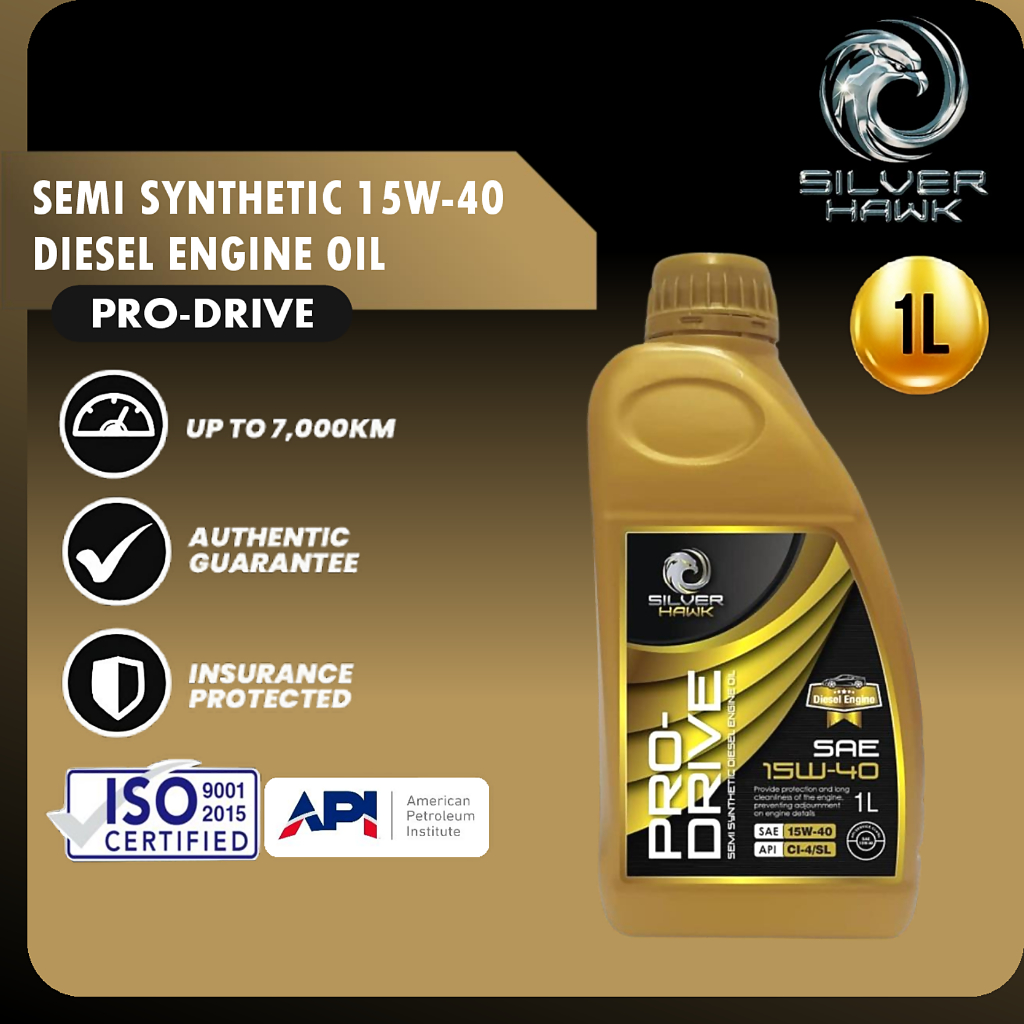 [For Car Use] Silver Hawk Diesel Semi Synthetic (1Liter) 15W-40 Diesel ...