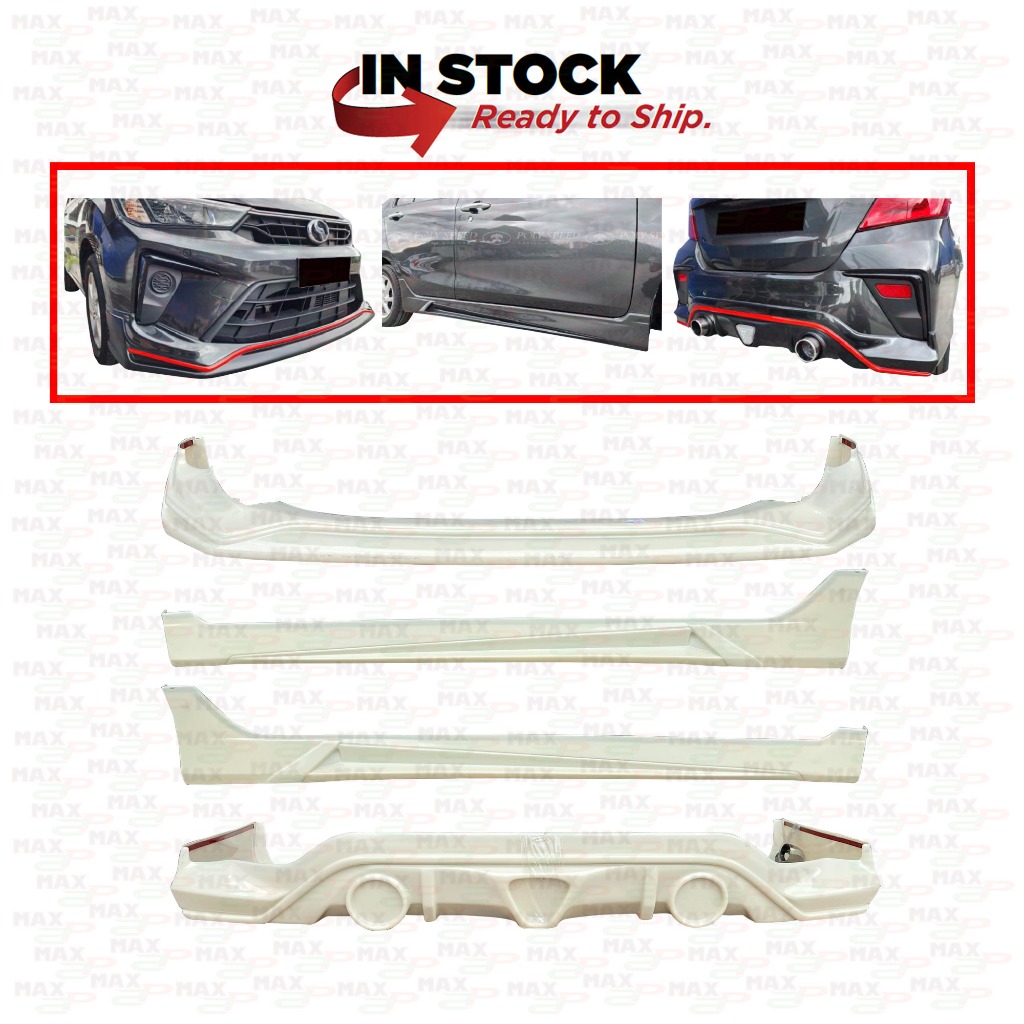 Perodua Bezza (2020) PROJECTOR X Style Front Rear Side Set Skirt ...