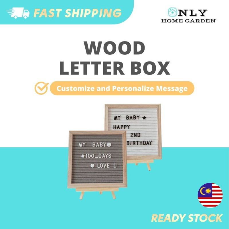 OnlyHomeGarden DIY Letter Message Board Wooden Frame Papan Mesej Party ...