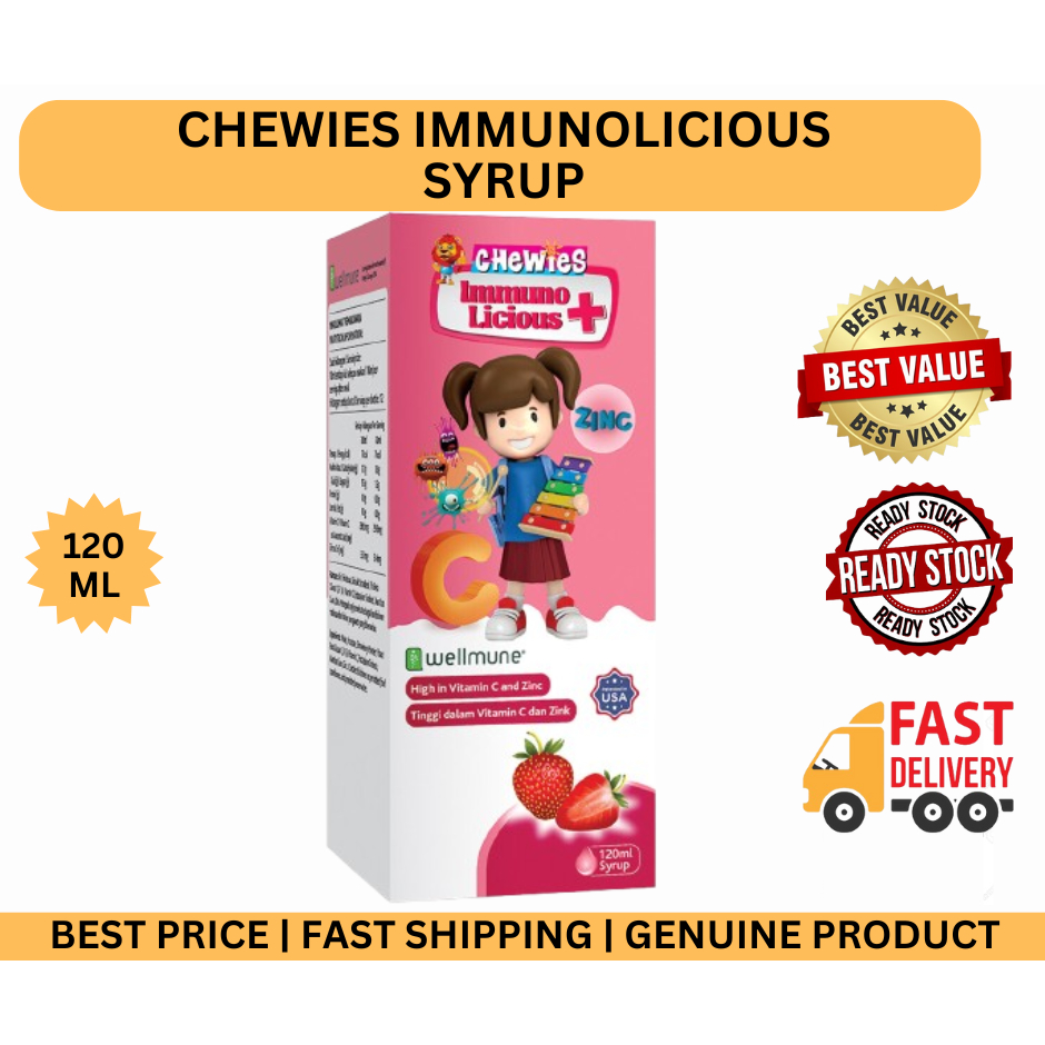 CLARANCE SALES!! CHEWIES IMMUNO LICIOUS LIQUID ~ 120ML ( EXP : 12/24 ...