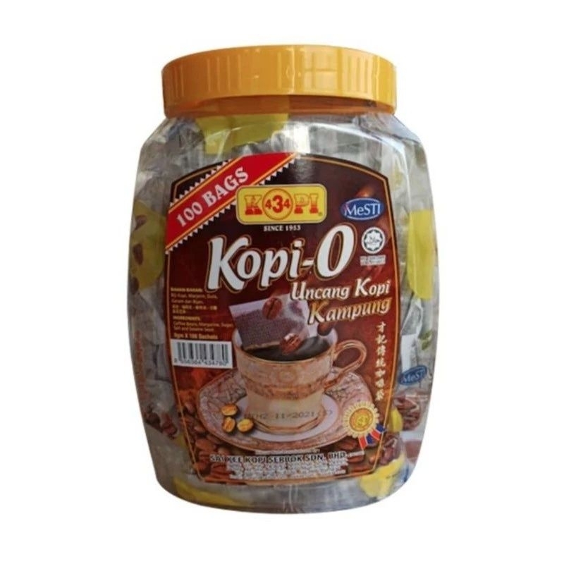 KOPI-O 434 Uncang Kopi Kampung muar Sai Kee 麻坡咖啡乌 100BAGS 9g*100Sachets | Shopee Malaysia