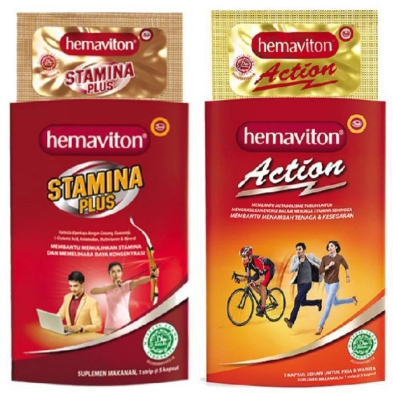 Hemaviton Suplemen Action & Stamina Plus 5 Kapsul / Capsules ( 1 Strips ...