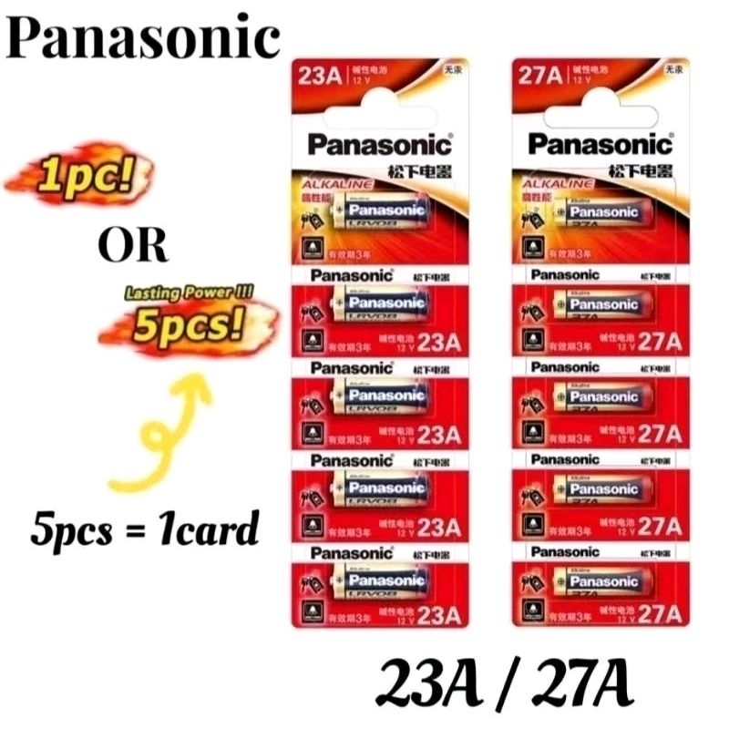 READY STOCK!!! Panasonic 12V 23A / 27A Battery Alkaline (1pcs or 5pcs / 1Card) | Shopee Malaysia