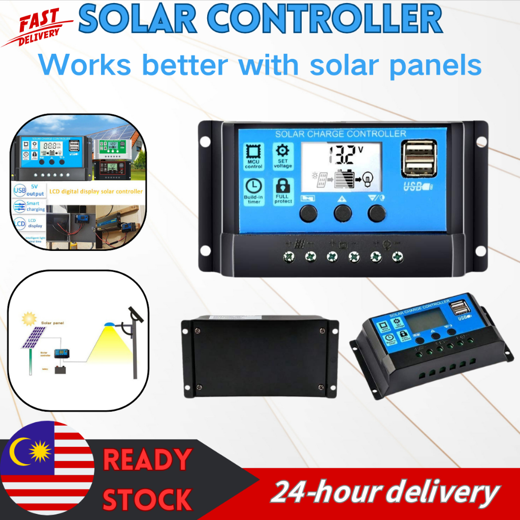 COD PWM 10A/30A Solar Charge Controller 6000W Solar System 6000W (Peak ...