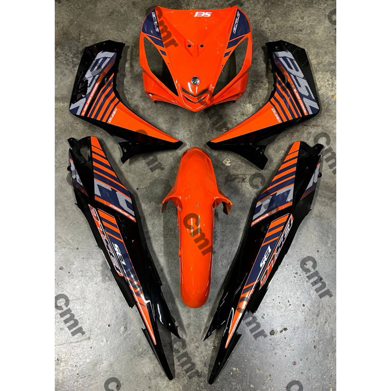 Cover Set Lc V1 Oren Black Purba First Model Lc135 V1 Shopee Malaysia