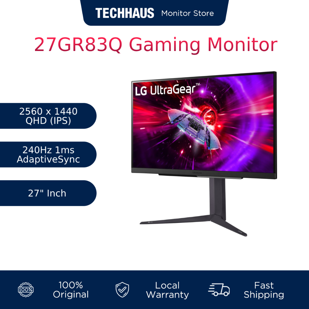 LG 27GR83Q 27” LG UltraGear™ QHD Gaming Monitor with 240Hz Refresh Rate ...