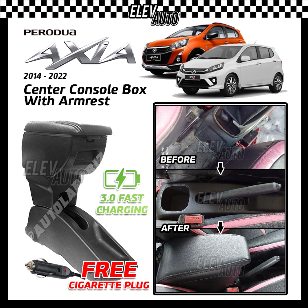 Perodua Axia 2014 - 2022 [CENTER CONSOLE BOX + ARM REST] ArmRest Double ...
