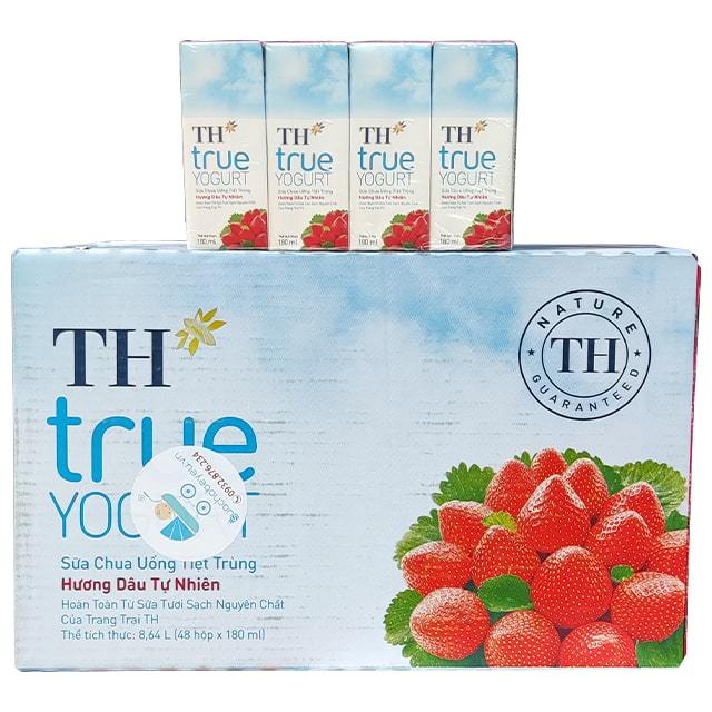 [ VIETNAM ] TH True Yogurt Sua Chua Uong Tiet Trung / UHT Fresh Milk Yogurt/ 越南酸乳牛奶 ( 48 packs x ...