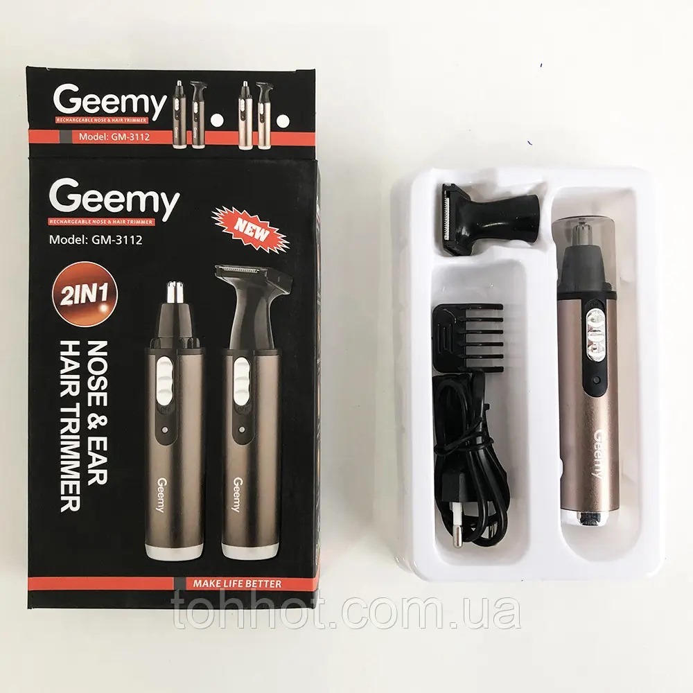 🔥NEW GEEMY NOSE & EAR HAIR 2 IN 1 TRIMMER Model3112 | Shopee Malaysia
