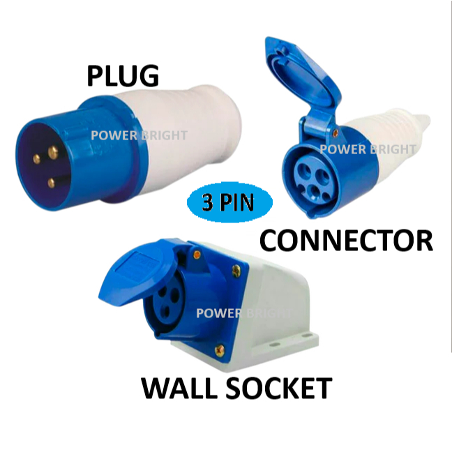 3PIN 16A , 32A PLUG , CONNECTOR , WALL SOCKETS | Shopee Malaysia