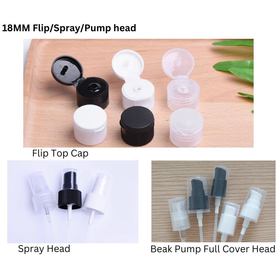 FLIP/SPRAY/PUMP Head 18MM PET Bottle Accessories Shampoo Moisturizers ...