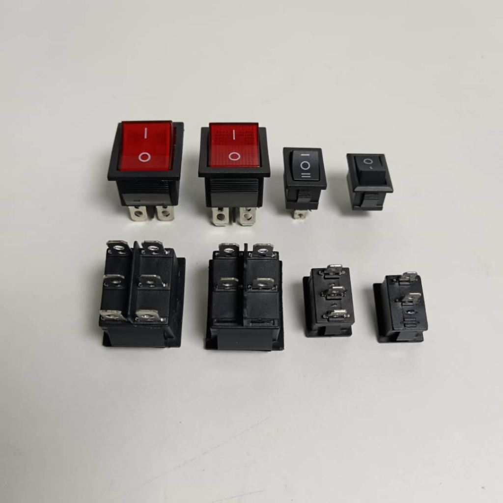 mini power rocker Switch 2/3/4/6pin red&black on/off square controller ...