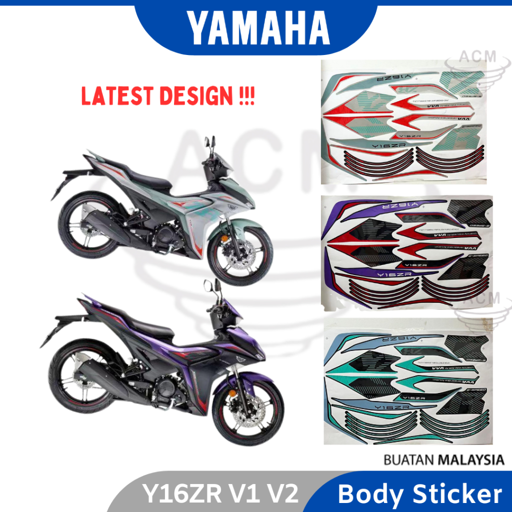 YAMAHA Y16ZR V1 V2 Body Cover Set Coverset Sticker Strike Stripe Y16 Y ...