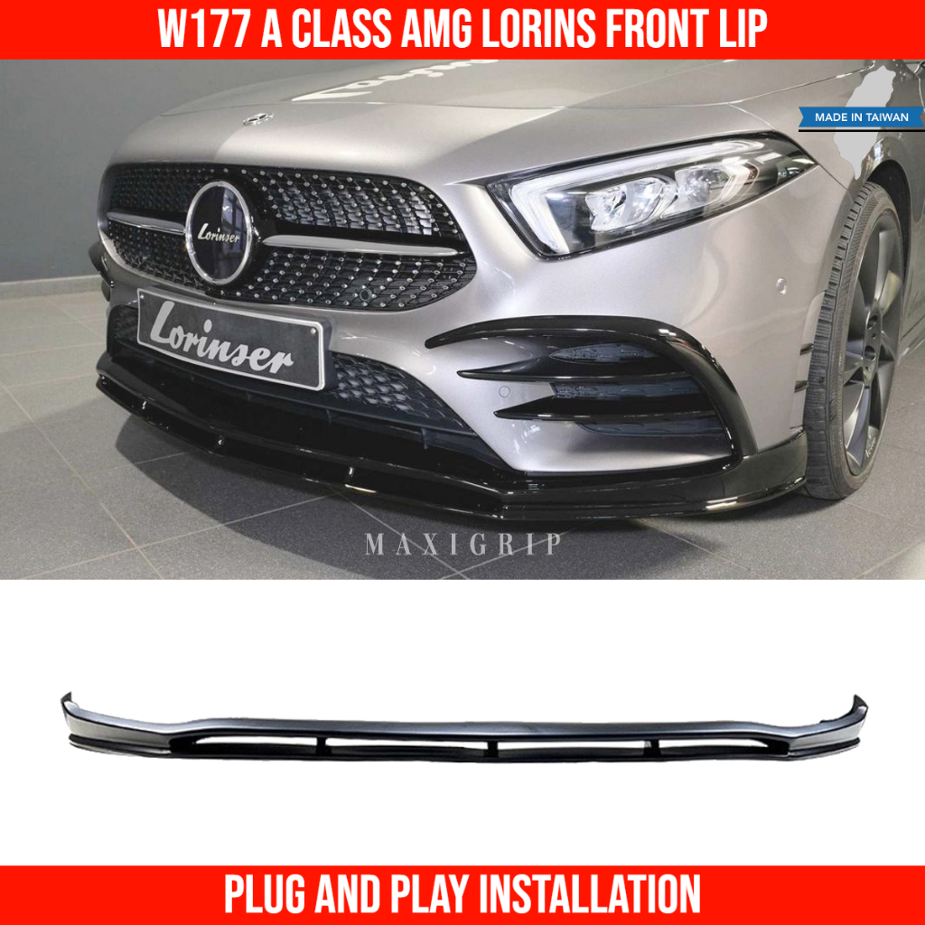 Mercedes benz W177 V177 A class AMG Front lip Lorinser style front diffuser V177 front lip ...