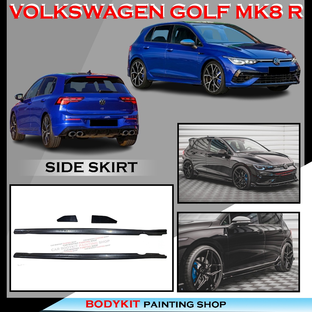 VOLKSWAGEN GOLF 8 R MK8 R MAXTON V2 STYLE SIDE SKIRT SIDE LIP WITH ...