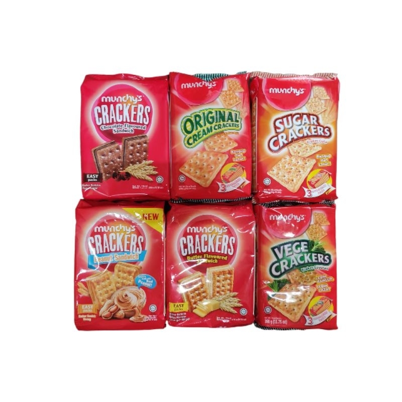 MUNCHY'S CRACKERS Flavoured Sandwichs Biskut Convenient packs 200-400G ...