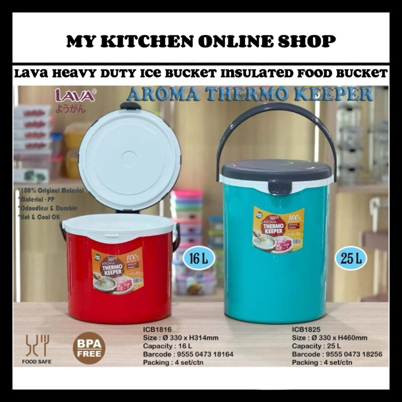 Periuk Thermos & Lava Heavy Duty Ice Bucket | Insulated Food Bucket ...