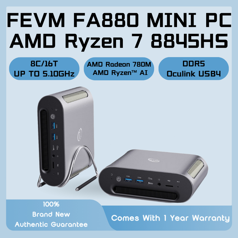 FEVM FA880 MINI PC AMD Ryzen 7 8845HS 70W 5.10GHz DDR5 PCIe4.0 Oculink ...