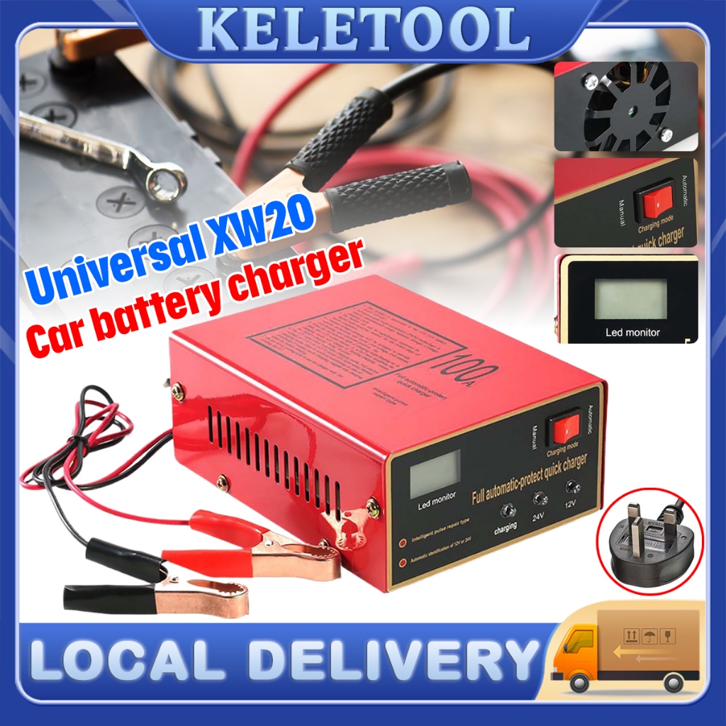 Universal Car Battery Fast Charger XW20 12V/24V Bateri Kereta Charger ...