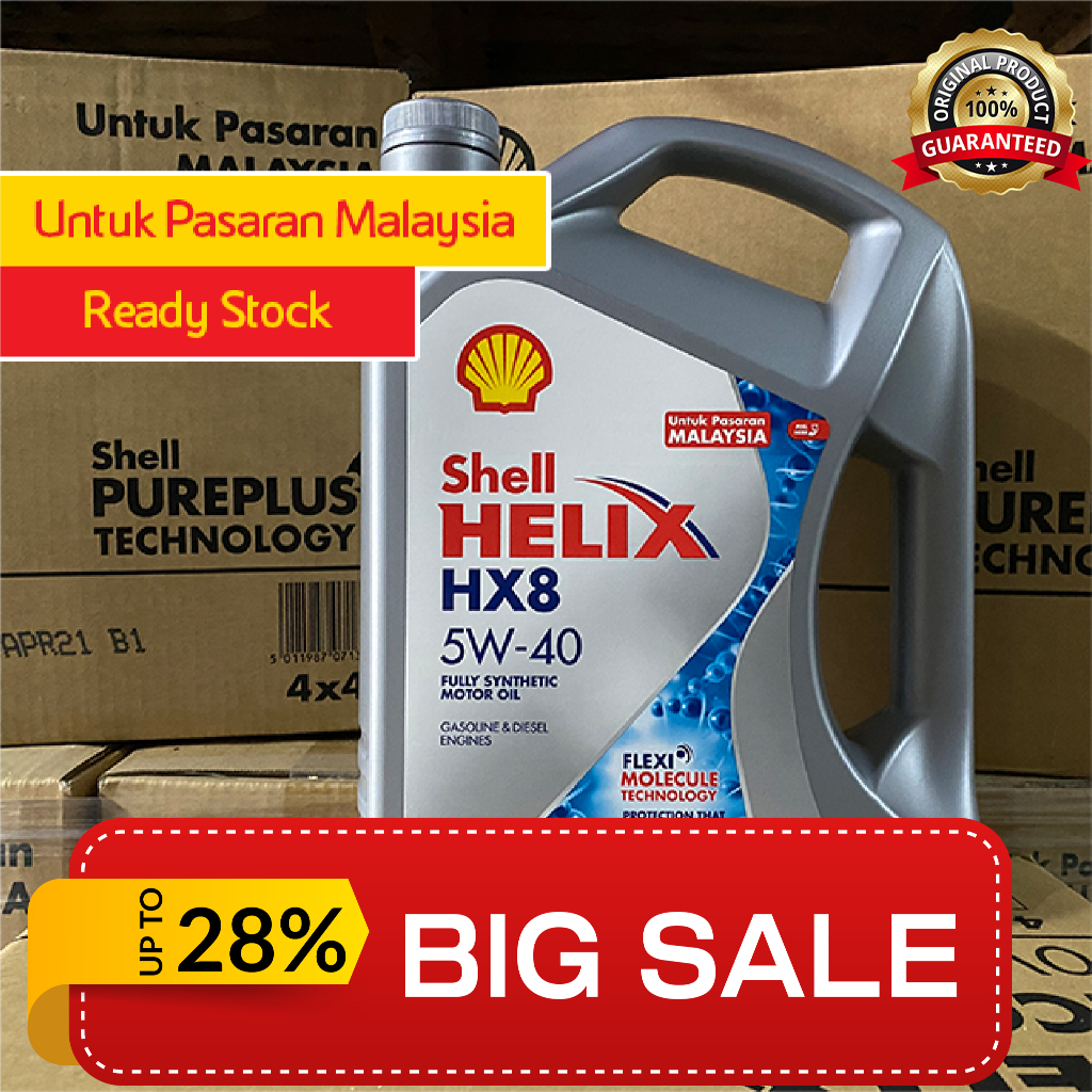 Shell Helix HX8 5W-40 Fully Synthetic Engine Oil (4L) | Shopee Malaysia
