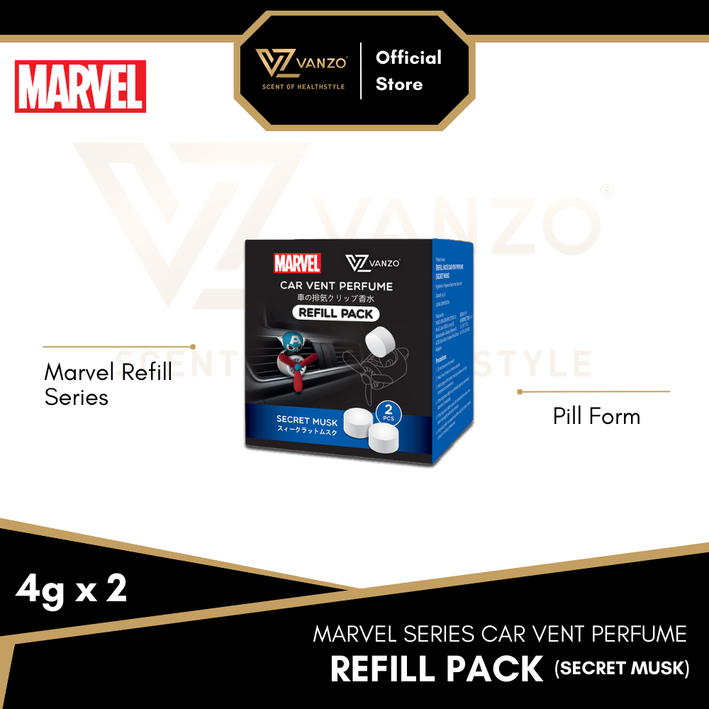 VANZO Marvel Series Car Vent Perfume Refill Pack - Secret Musk (4g x 2 ...