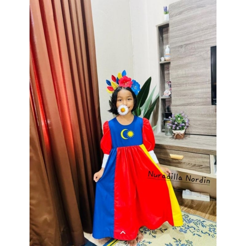 Dress Princess Merdeka 🇲🇾 (6tahun-7tahun) | Shopee Malaysia