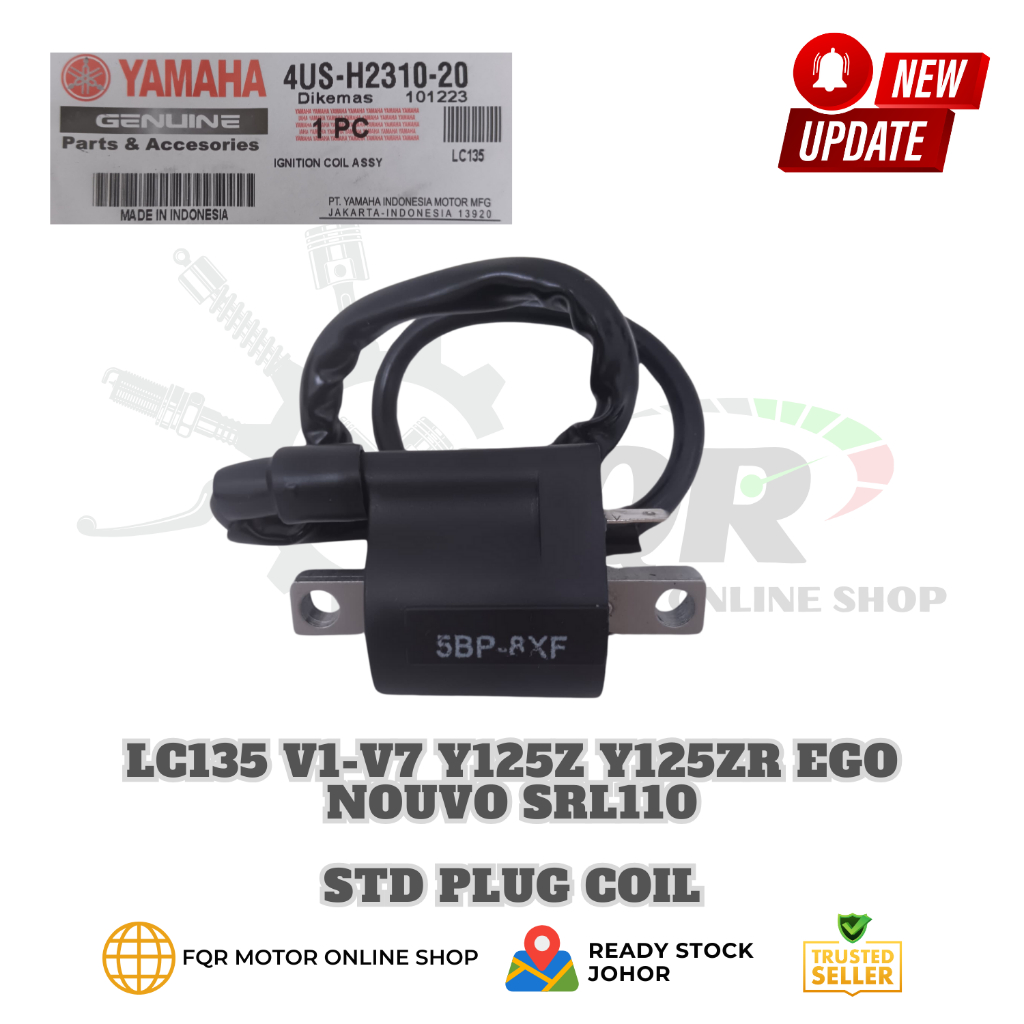 YAMAHA LC135 V1 V2 V3 V4 V5 V6 V7 Y125Z Y125ZR 125ZR SRL110 EGO EGOS NOUVO Plug Coil Start Koil ...