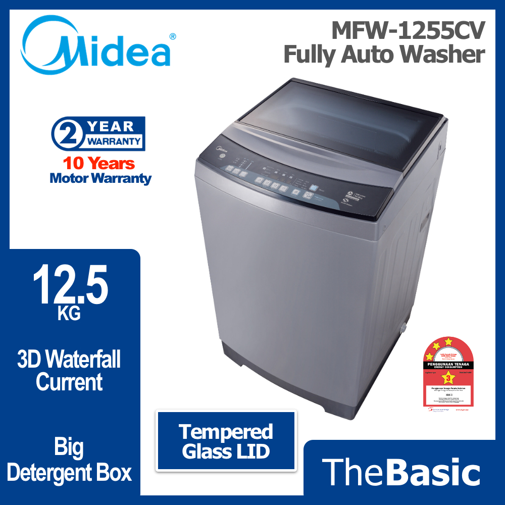 MIDEA 12.5KG Fully Auto Washer Top Load Washing Machine ( MFW-1255CV ...