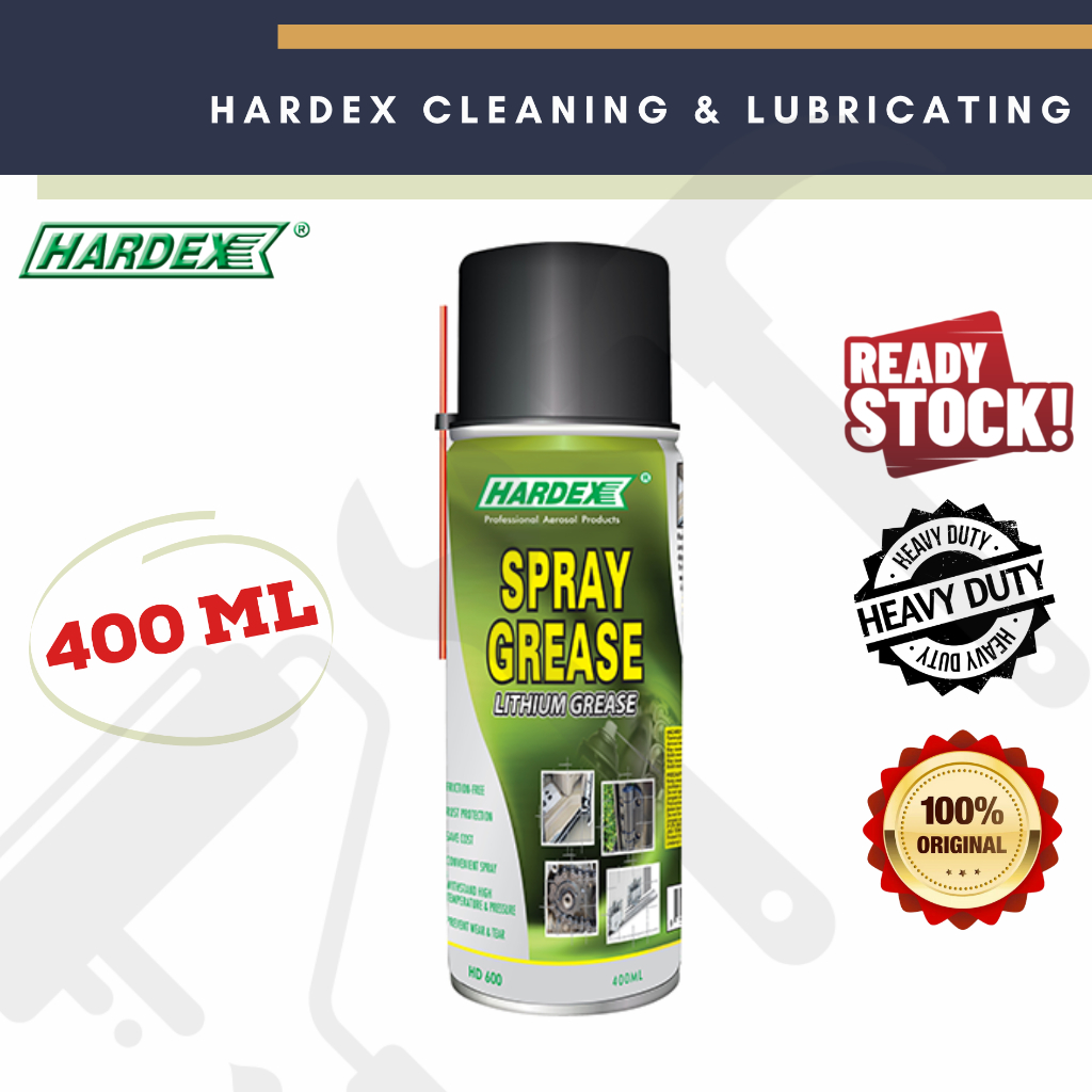 HARDEX SPRAY GREASE - LITHIUM GREASE HD600 400ML | Minyak Grease ...