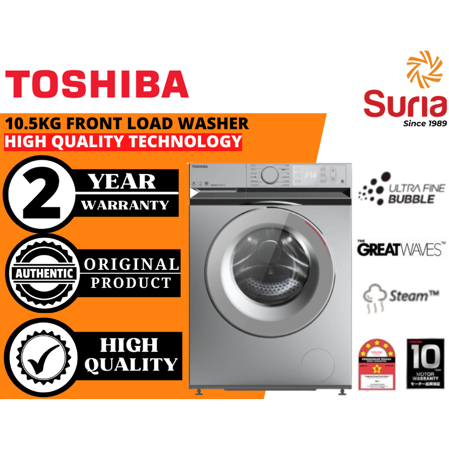 (Free Delivery Kedah,Penang & Perlis)Toshiba 10.5KG WIFI Origin Inverter Front Load Washing ...