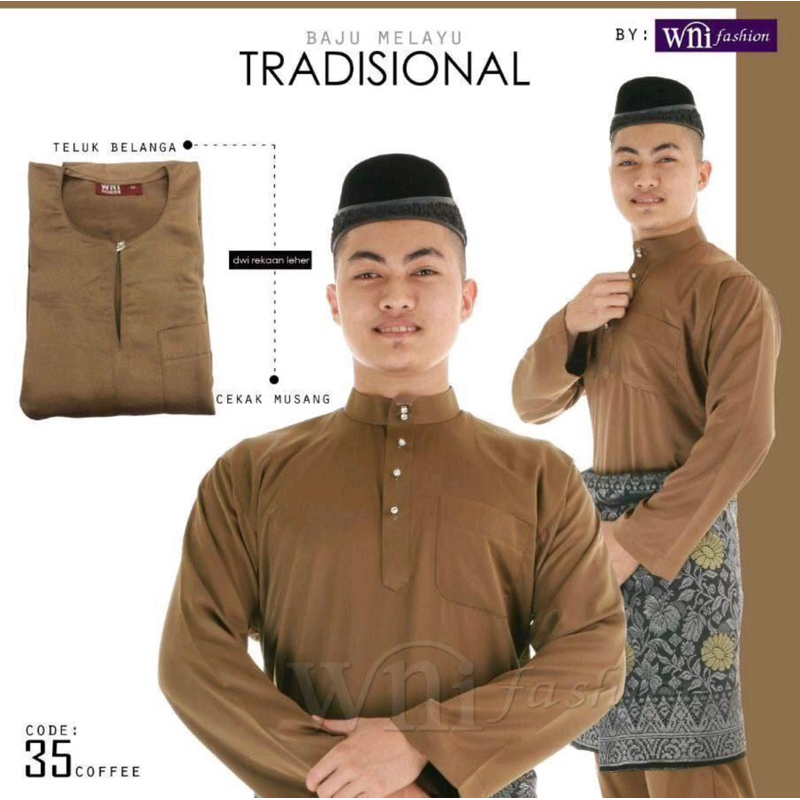 BAJU MELAYU TRADISIONAL COFFEE (BERPESAK ) | Shopee Malaysia