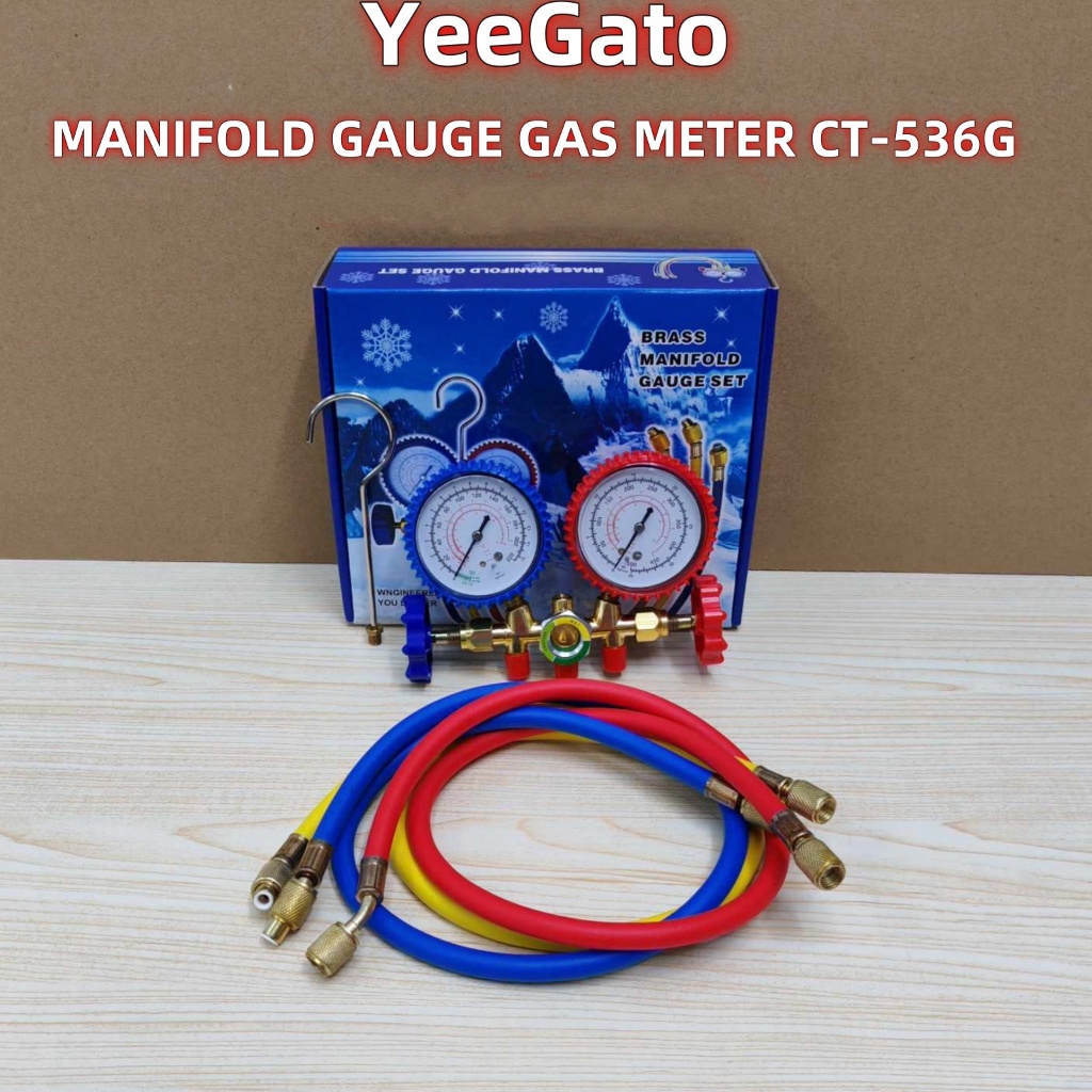 CT-536G ANALOG MANIFOLD GAUGE DOUBLE GAS METER CHECK PRESSURE AIR-CONDITIONER & REFRIGERATION ...