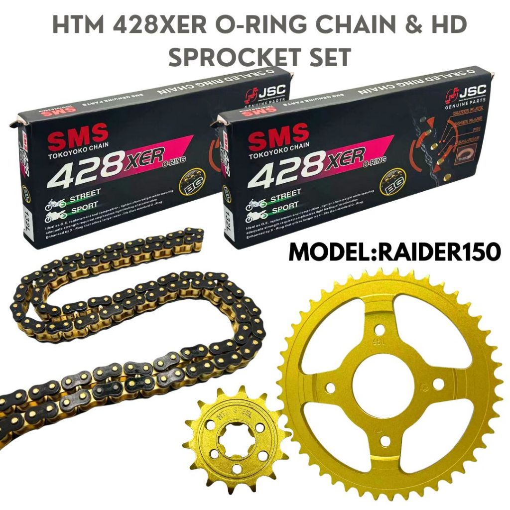 100% ORI SUZUKI RAIDER150 428HTM -132L SMS 428XER CHAIN WITH (1SET ...