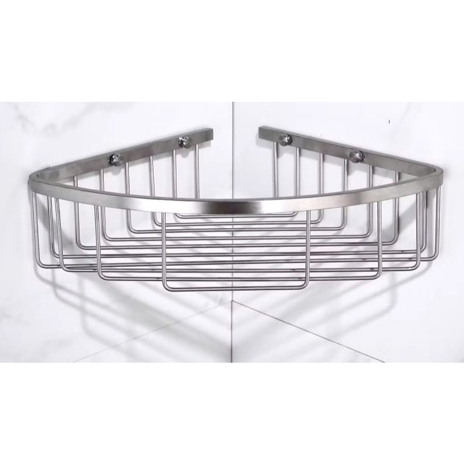 Bathroom Corner Basket Aluminum Shampoo Storage Rack Kitchen Toilet ...