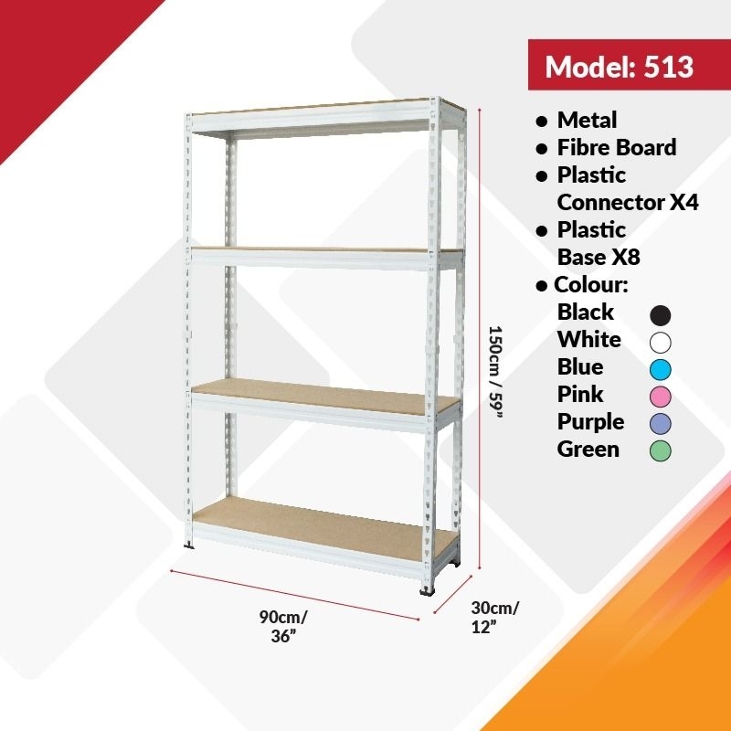 Rak Besi Steel Rack Boltless Metal Storage Warehouse Rack/ Dapur ...