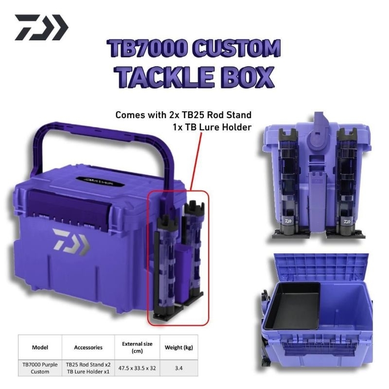 Daiwa Special Edition Purple Tackle Box TB7000 Fishing | Shopee Malaysia