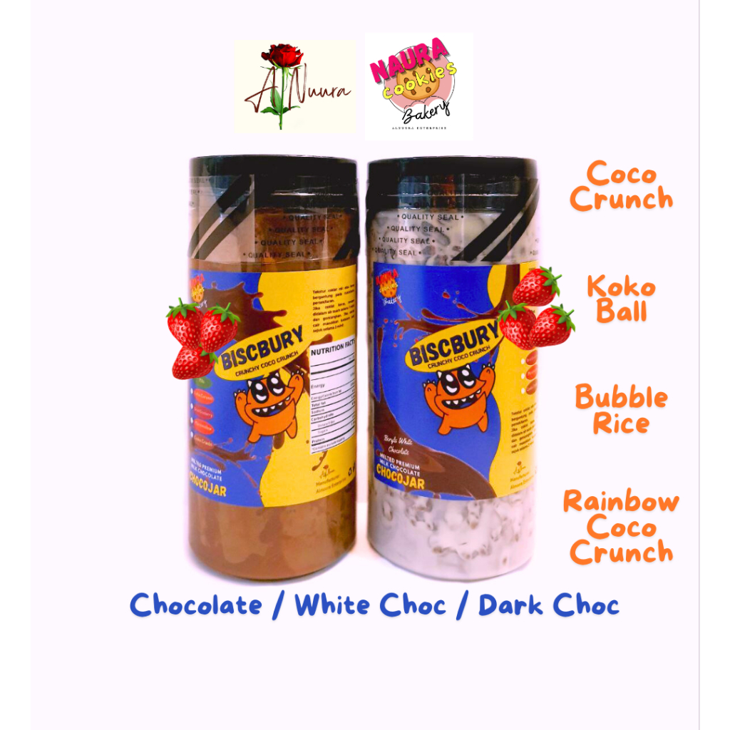 Choco jar coklat beryls botol 400ml - FREE Topping! / Coklat / White ...