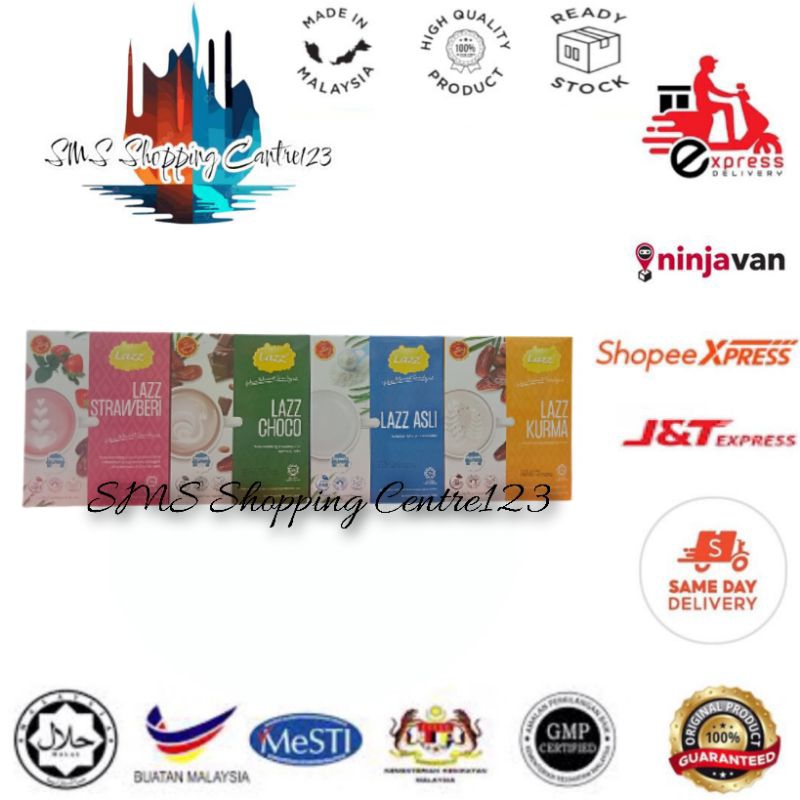 SUSU LAZZ ASLI / KURMA / CHOCO / STRAWBERI 550g 💯% ORIGINAL | Shopee Malaysia