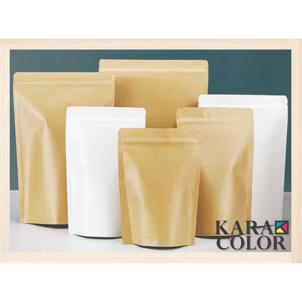 Thick Stand Up Tebal Brown Kraft Paper Aluminum Pouch Zip-lock Bag ...