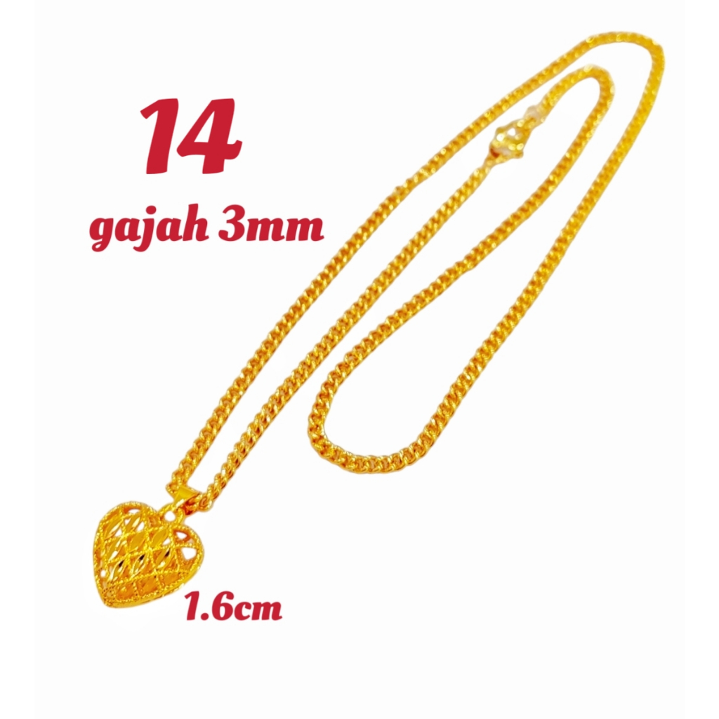Rantai leher gajah 3mm set Emas bangkok necklace free cop | Shopee Malaysia