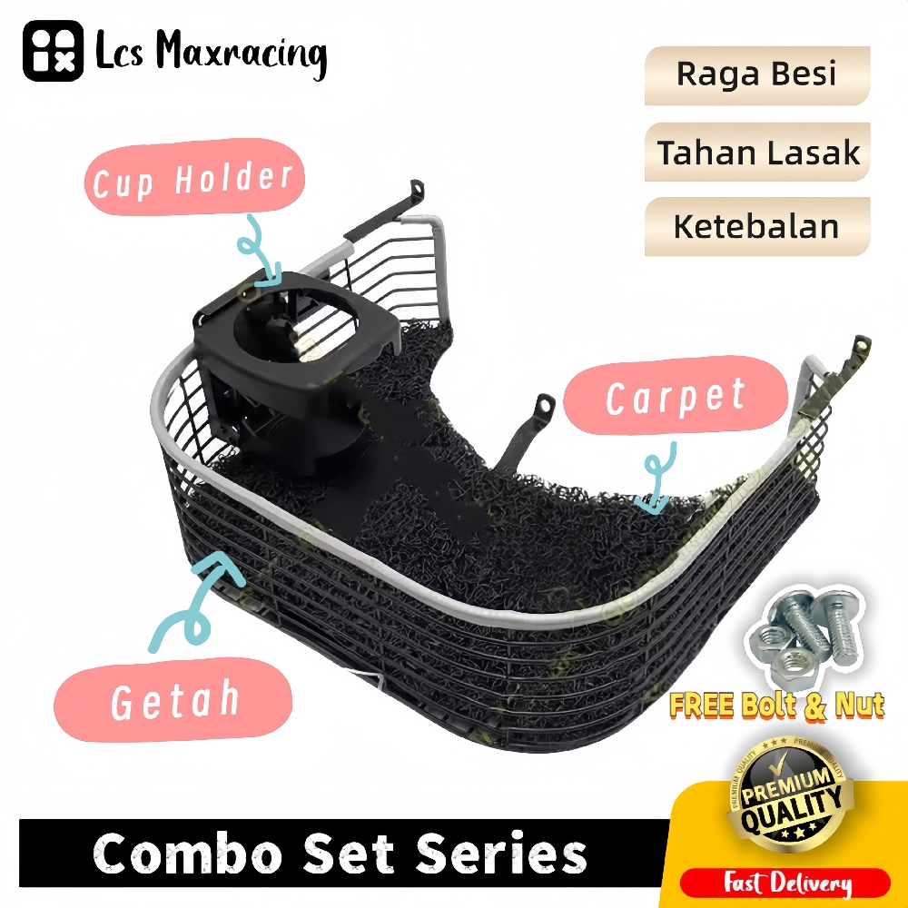 Combo Set Bakul Raga Basket Lidi With Carpet + Getah + Cup Holder Drink ...