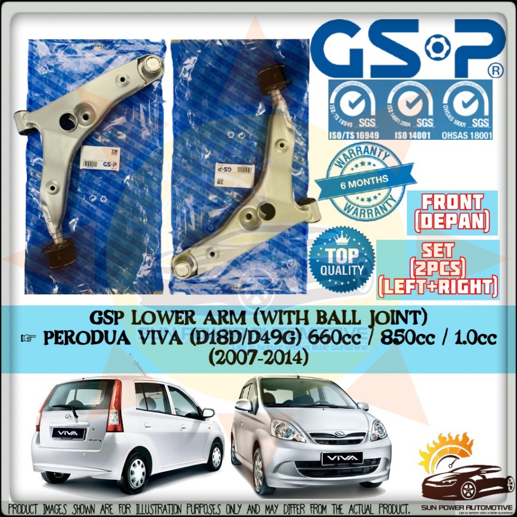 Perodua Viva D18D / D49G 660 850 1.0 (2007-2014) GSP LOWER ARM SET ...