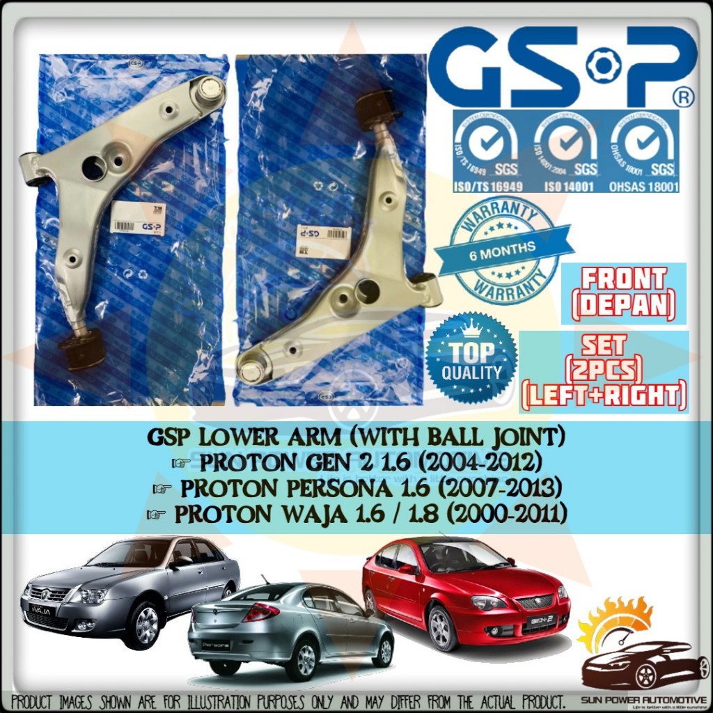 Proton Gen2 Gen 2 / Persona Old / Waja GSP LOWER ARM SET ( FRONT LEFT ...