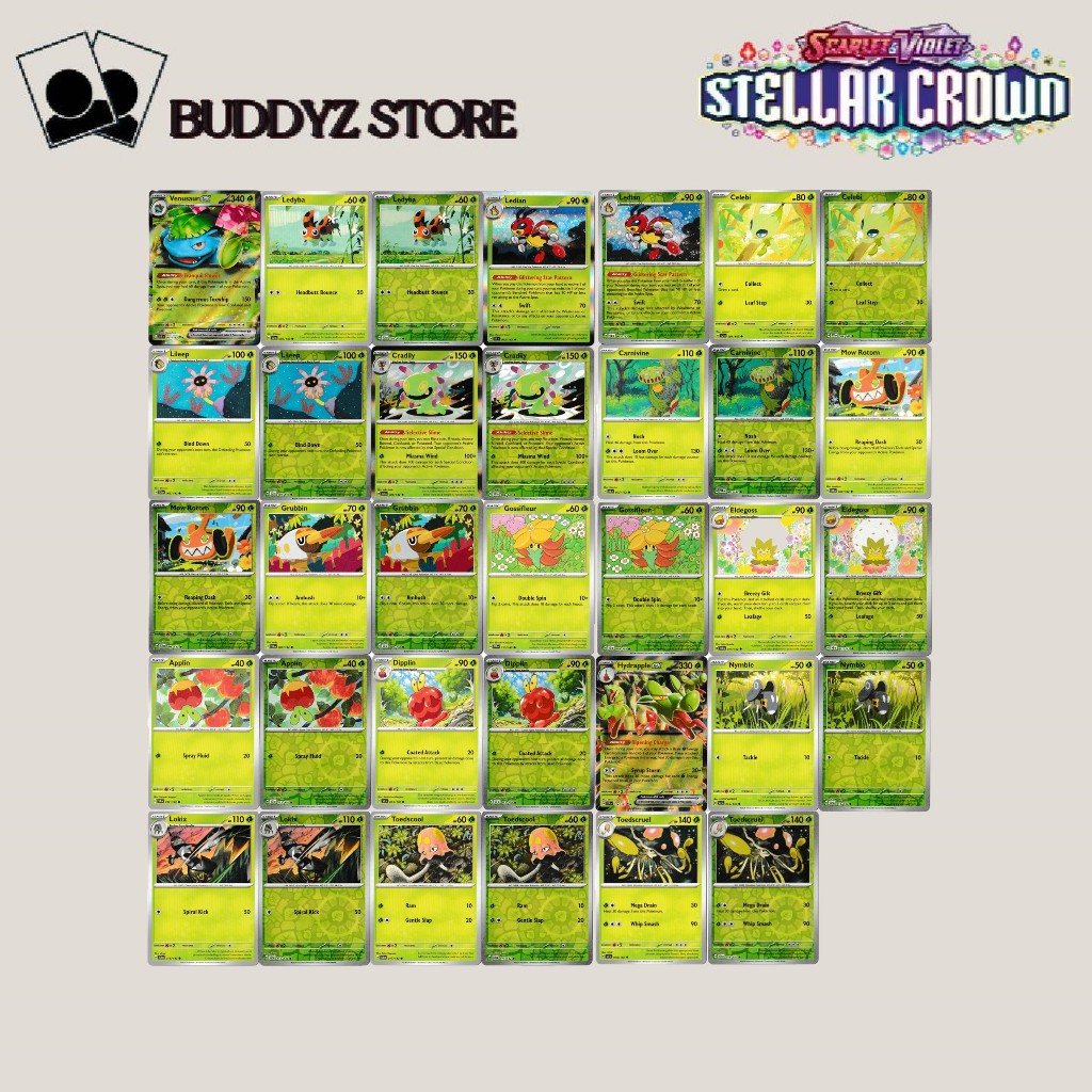 Pokemon TCG Single Card - SV7 Stellar Crown (Grass) Normal Art (NA ...